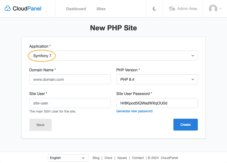 Symfony Cloudpanel Documentation